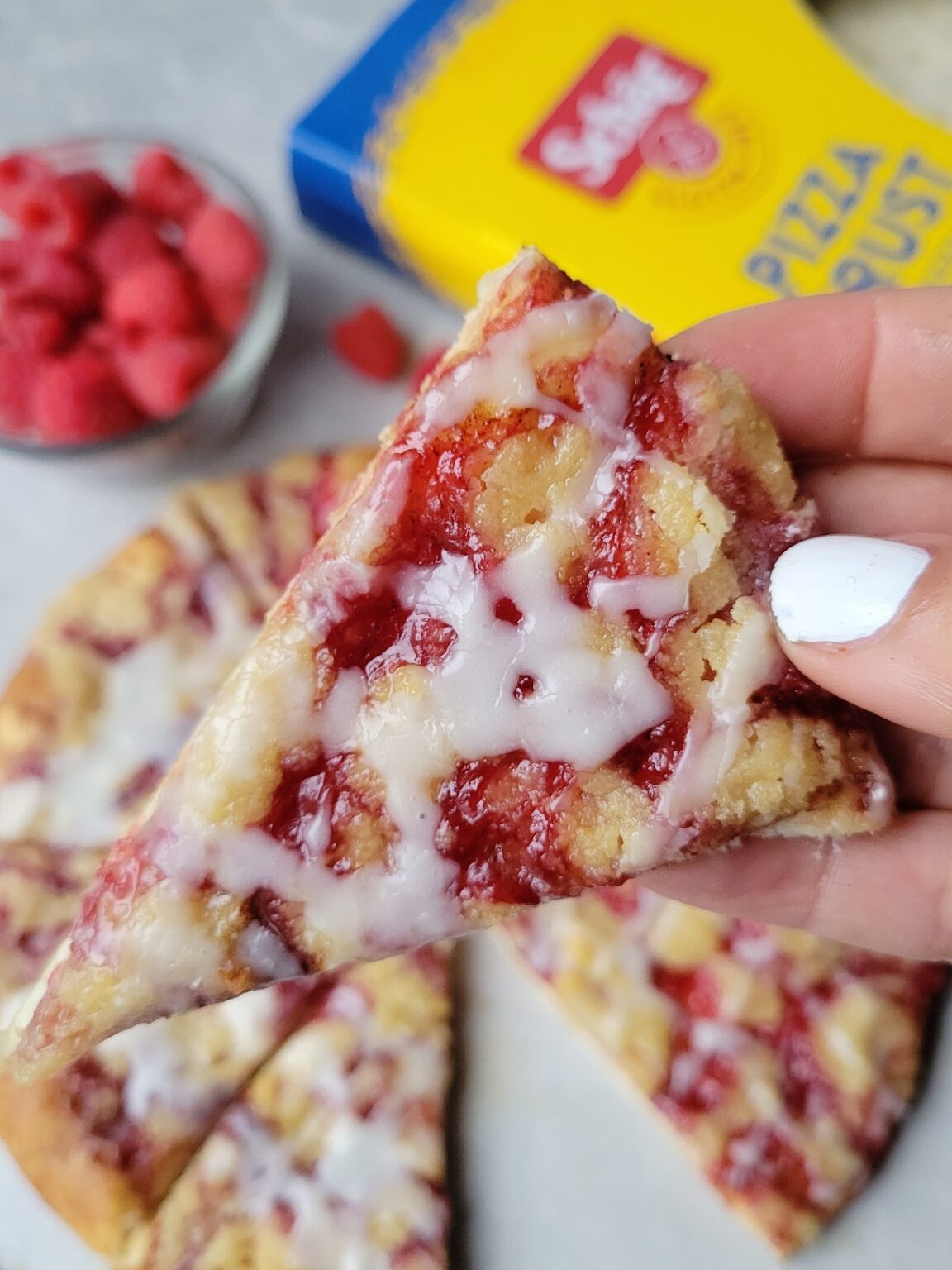 Raspberry Crumble Dessert Pizza - Thriving Gluten Free