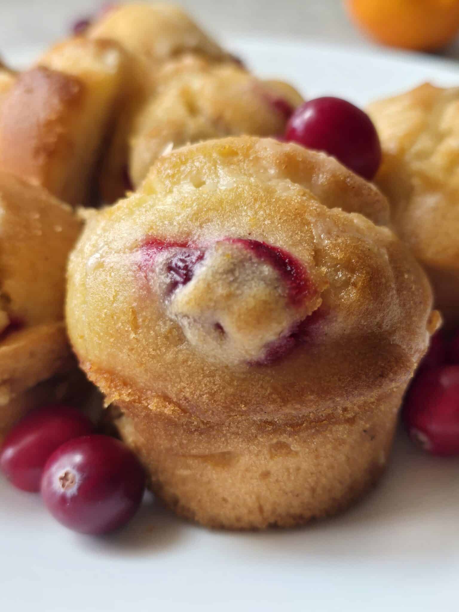 Gluten Free Cranberry Orange Muffins with Citrus Glaze - Thriving ...